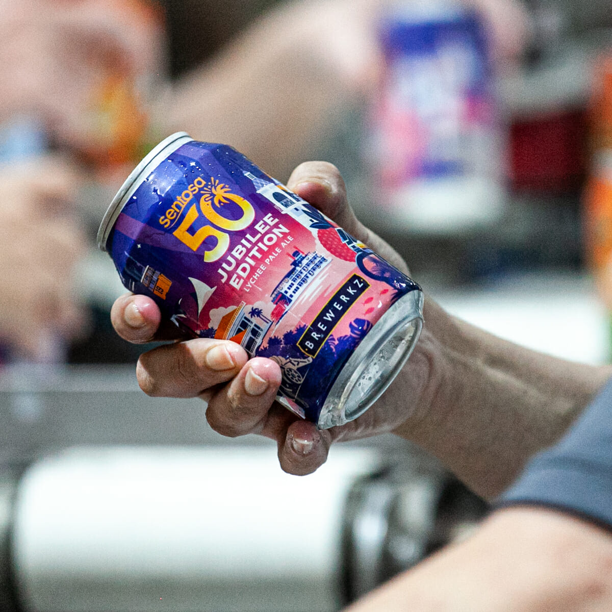 Jubilee Edition Beer - can in hand - Lemon Film
